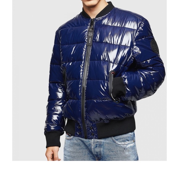 Diesel | Jackets & Coats | Diesel Mens Diesel Wona Blue Quilted Bomber ...